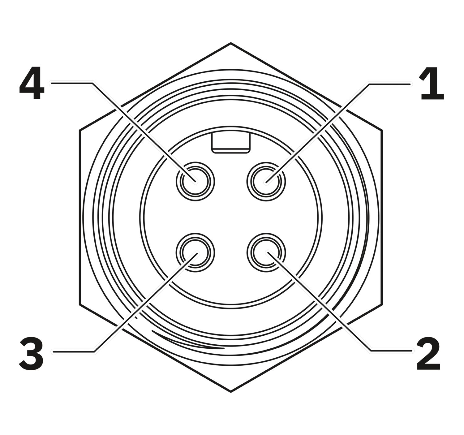 PDCC-E-138MS-4P-NPT34-U80/ 1,0 - Flush-type connector PDCC-E-138MS-4P-NPT34-U80/ 1,0 - Flush-type connector