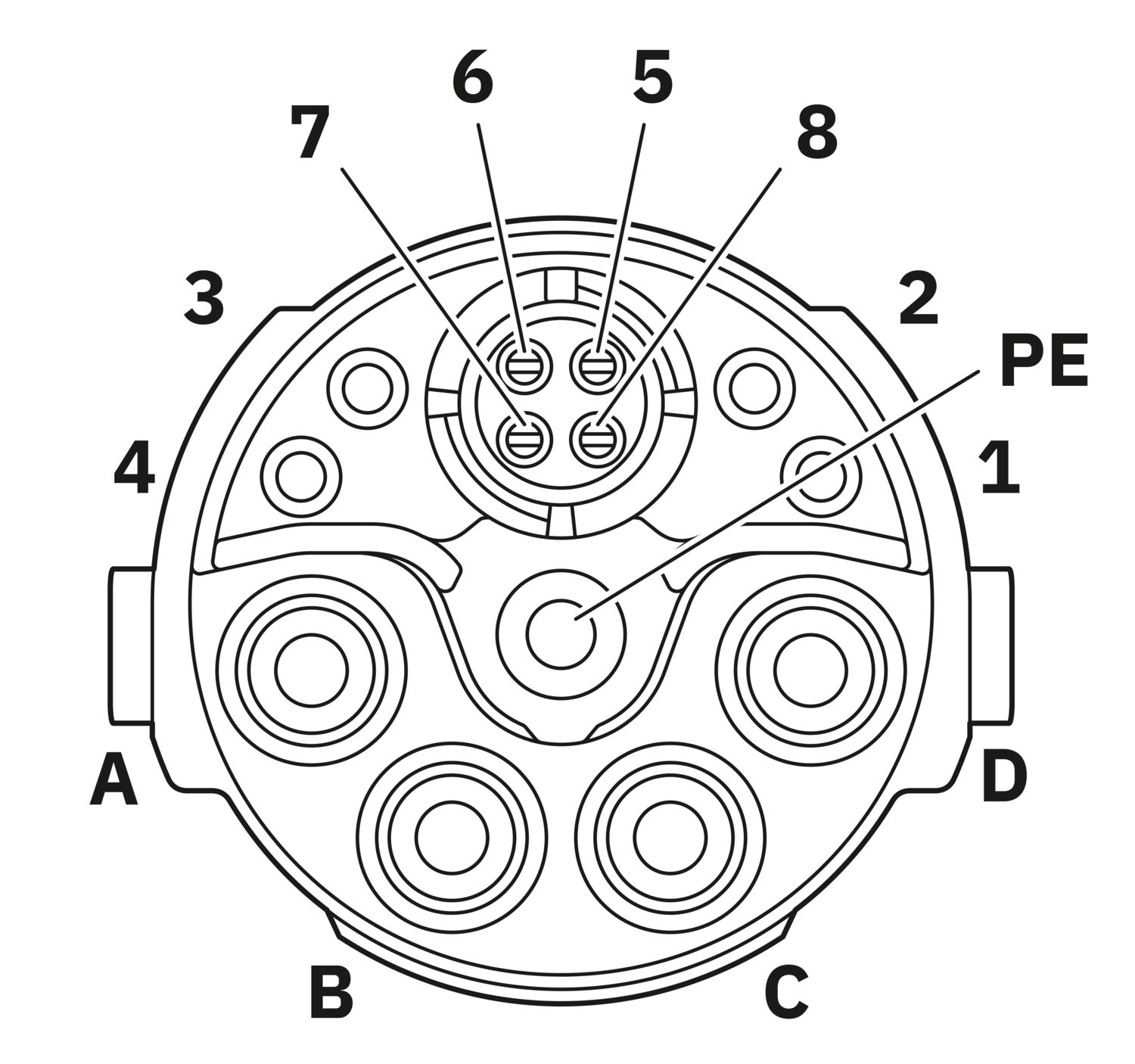 K-8E-M23F8/2,0-H00/M23FK-C5 - Connector aan beide zijden met kunststof ... K-8E-M23F8/2,0-H00/M23FK-C5 - Connector aan beide zijden met kunststof ...