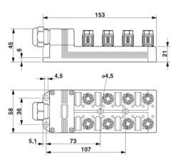 SACB- 8/3-L-C QO-0,34 - Distributor box - 1548341 | Phoenix Contact