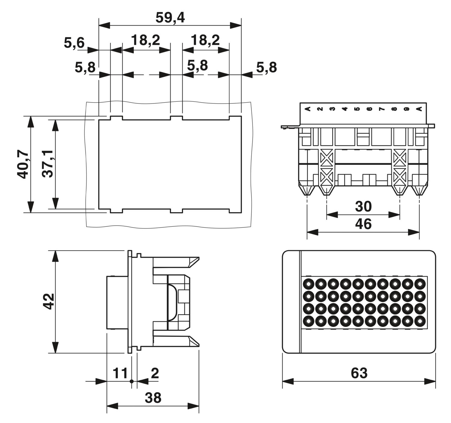 HC-D 40-EBUC-R-D-OPE-S - Contact insert - 1580079 | Phoenix Contact